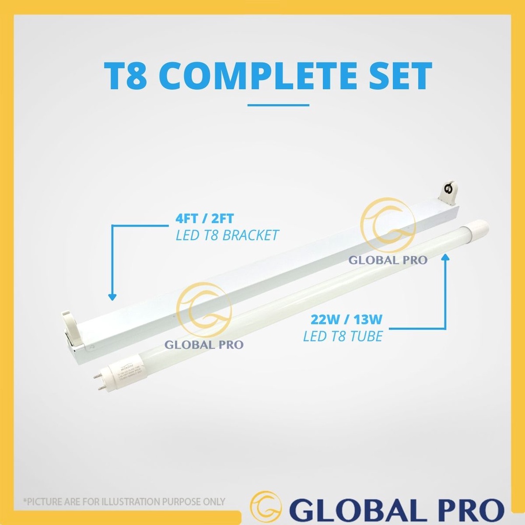 [FULL SET] 2FT 4FT T8 Led Tube Light Lampu Kalimantang LED Set Lampu Panjang LED Ceiling Light ...