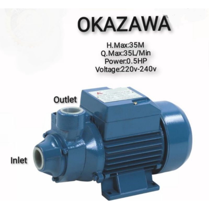 OKAZAWA OM-60B Clean Water Pump 1" x ½hp (No Automatic Control ...