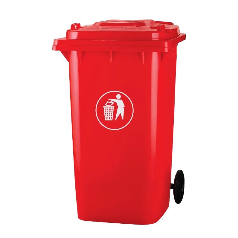Red Dustbin Garbage Bin 120L 54x47.5x94cm | Shopee Malaysia