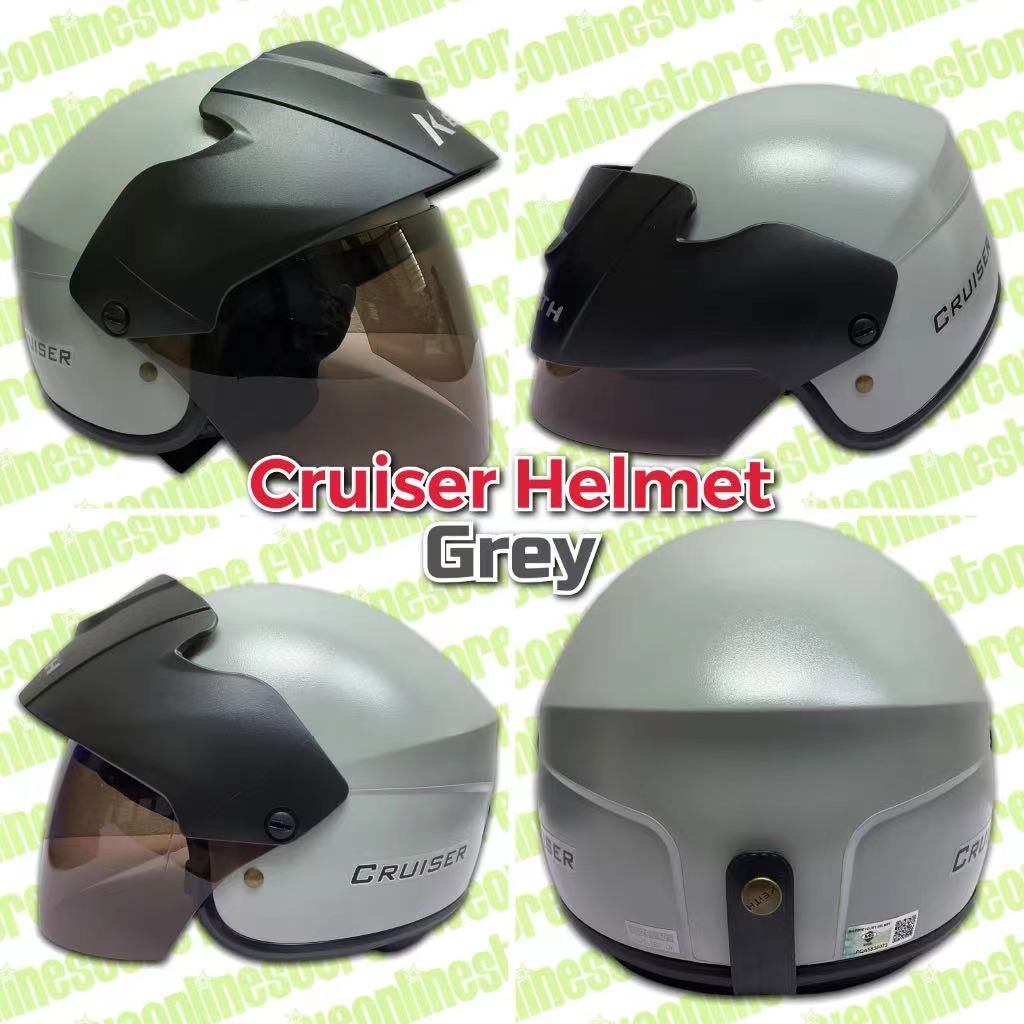 KEITH Cruiser V3 Half Helmet Topi Keledar Separuh Motorcycle 100% ...