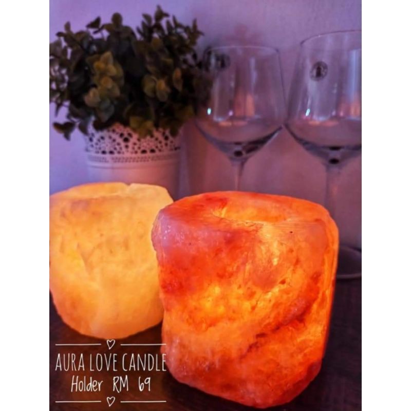 Aura Love Candle Holder | Himalayan Salt | Table Top Candle Holder ...