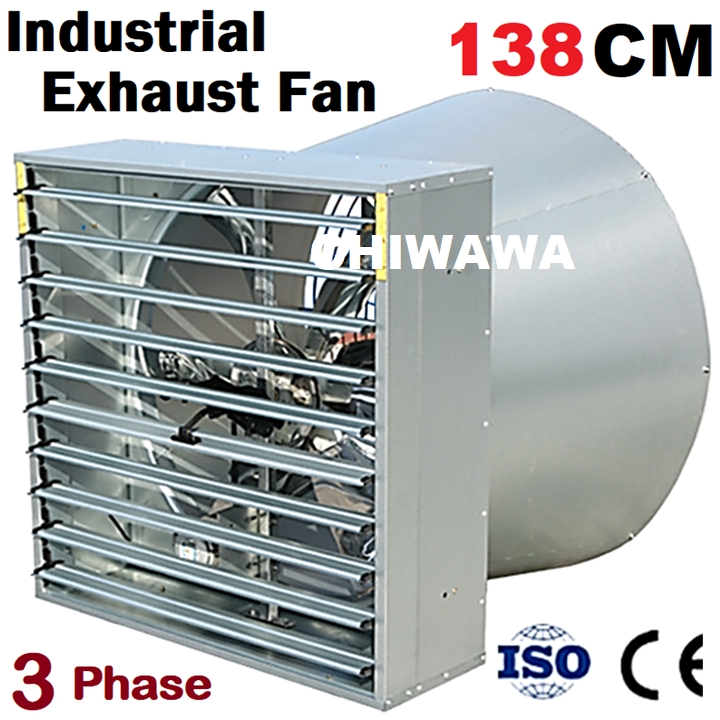 THREE Phase 138CM Butterfly Shutter Style Cone Exhaust Fan (55") 55 ...