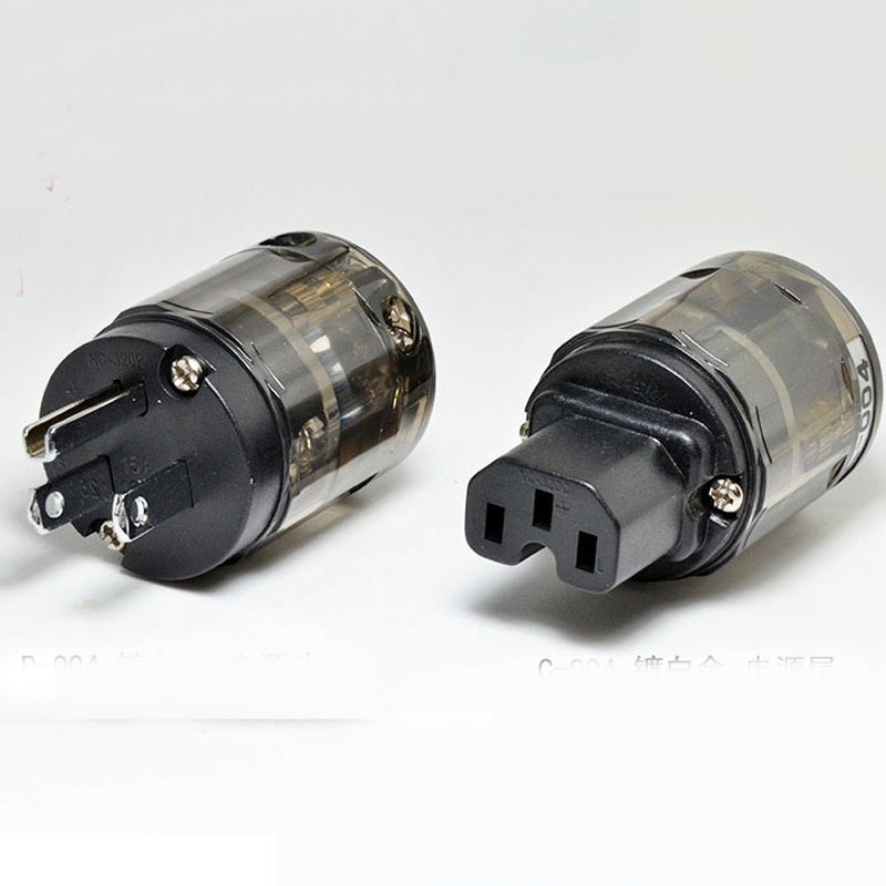 Hifi P-004/P-004E Rhodium Plated US Power Plug IEC Connector Audio AMP ...