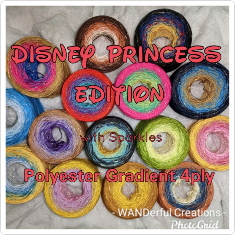 ️NEW!!️ Disney Princess Edition with SPARKLE yarn Polyester Gradient 4 ...