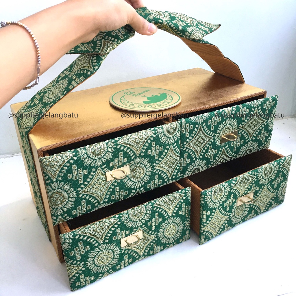 Dry Cake Box Contains 4 Jars Premium Songket Drawer Model Ramadan ...