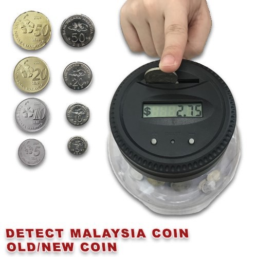 Tabung Duit Digital || Tabung Duit Syiling || Digital coin Bank Box ...