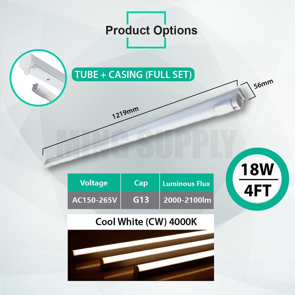 [3 Year Warranty] 22W LED T8 Fluorescent Lamp Lampu Kalimantang 4ft LED Tube Wholesale Casing ...