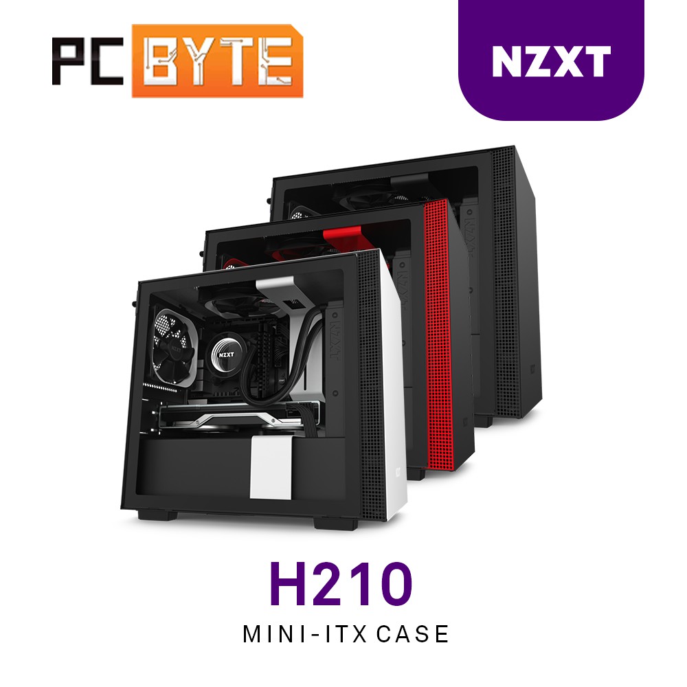 NZXT H210 Mini-ITX Case With Tempered Glass - Matte Black/White/Red ...