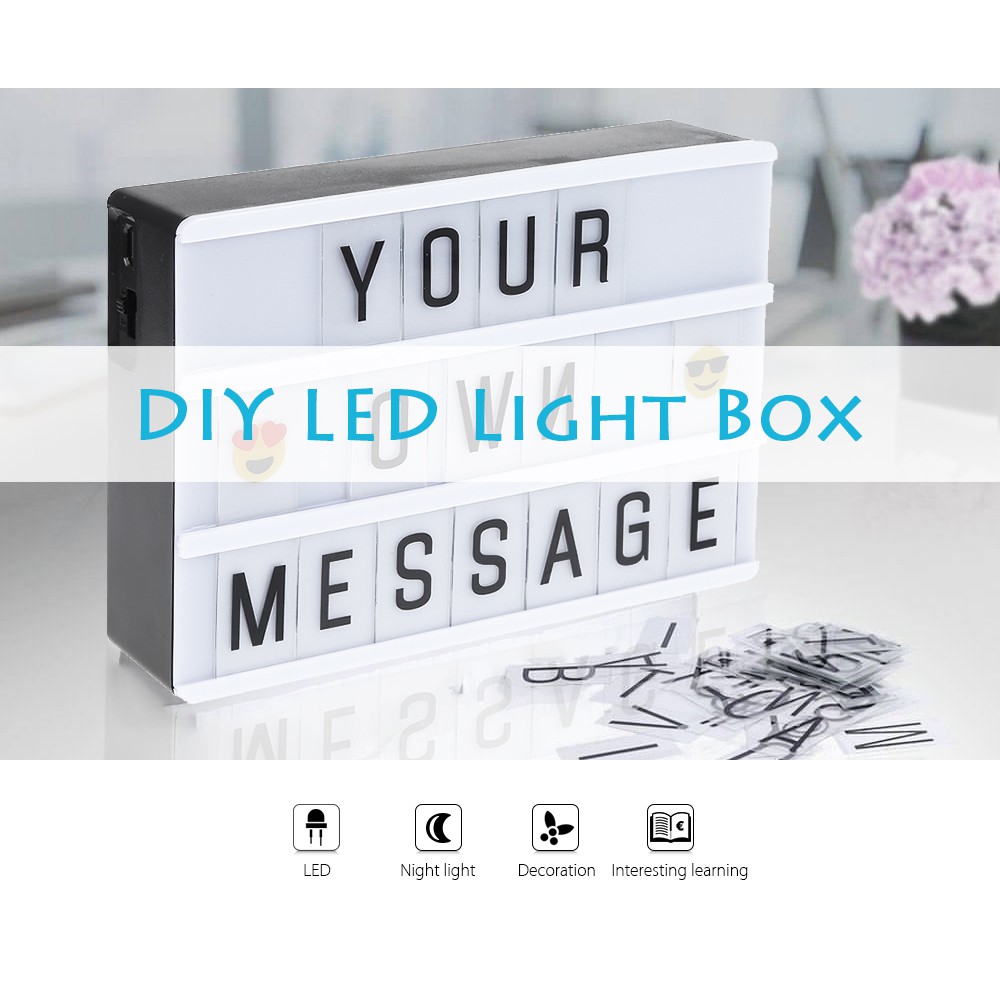 Ready Stock in Malaysia - DIY CINEMATIC LED LETTER LIGHT BOX MESSAGE ...