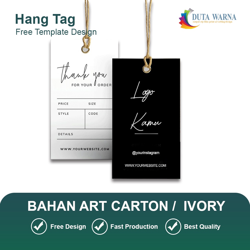 Clothing HANG TAG (FREE TEMPLATE DESIGN) - CLOTHING LABEL - CUSTOM HANG ...