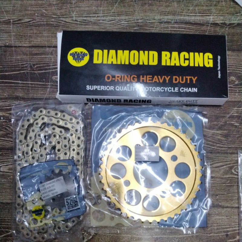 RS150 RSX 428 RK O-RING Sprocket Full Set Gold Chain DIAMOND Sprocket ...