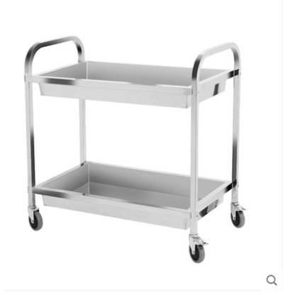 Stainless Steel 2 Tier Dining Trolley (Mobile Bowl Collection ...