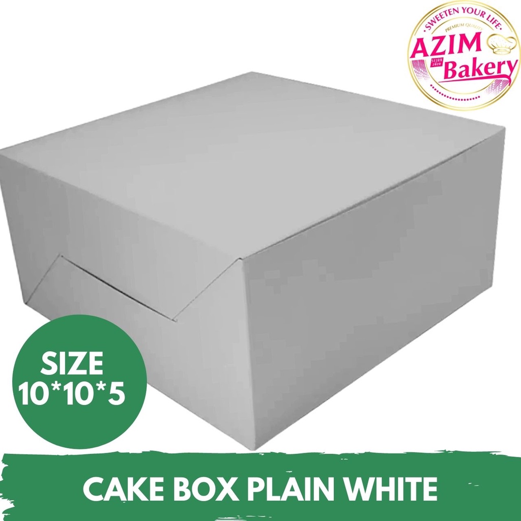 Cake Box Plain White 10X10X5 (3PCS) Kotak Kek Putih | Kotak Kek | Cake ...