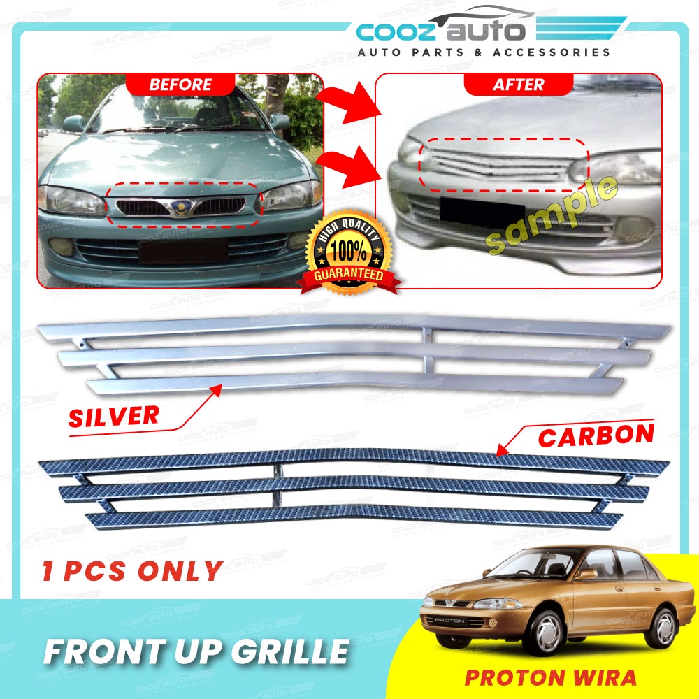 Proton Wira Front Up Grille Grill Carbon Silver | Shopee Malaysia