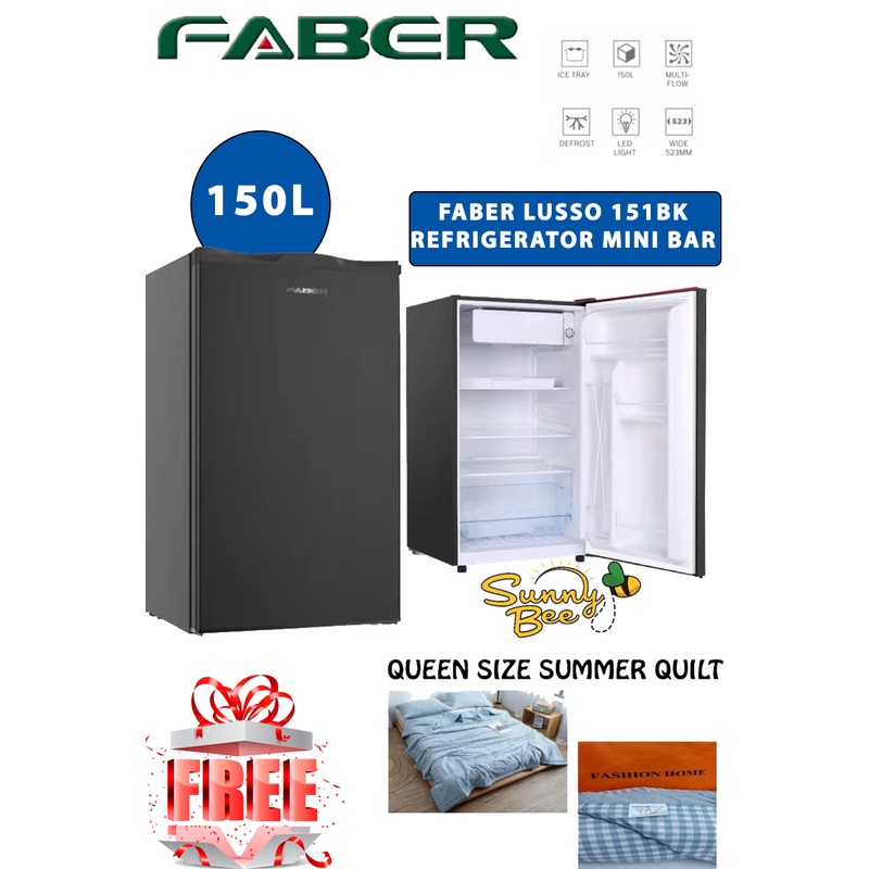 Faber Refrigerator 150L Single Door Fridge LUSSO 151BK | Shopee Malaysia