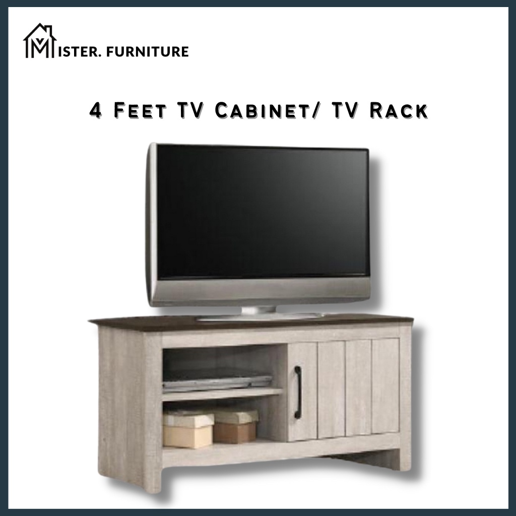 BILLY 4 Feet TV Cabinet 4FT TV Rack Meja TV TV Cabinet Modern TV Almari ...
