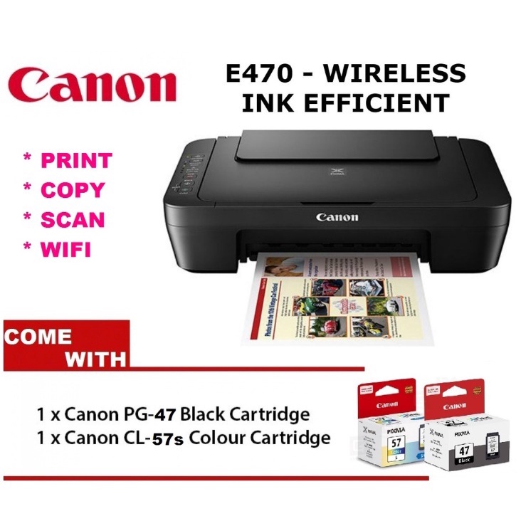 CANON PIXMA E470 All-in-One Wireless Printer | Shopee Malaysia