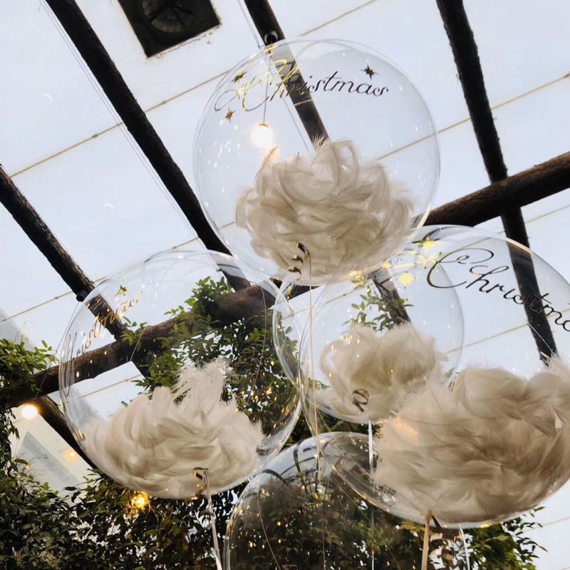 Transparent Bubble Balloon with Feather Clear Bobo Balloons Set for ...
