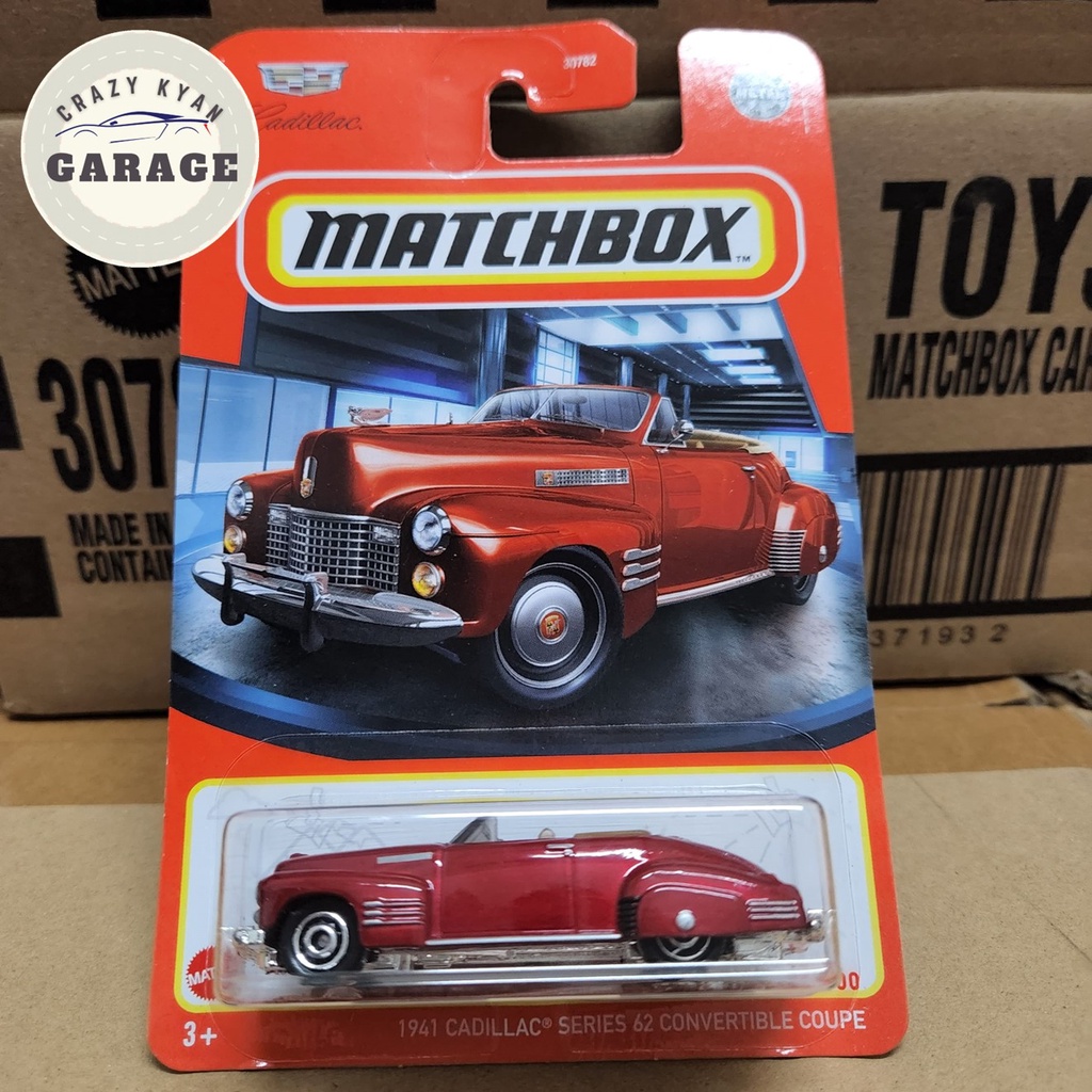 Matchbox Cadillac 1941 Series 62 Convertible Coupe Red Diecast Toys Car ...