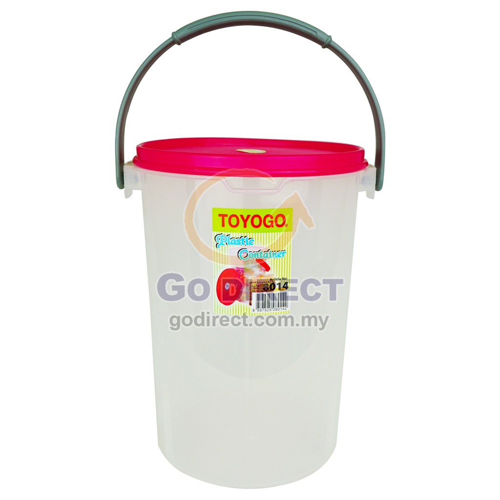 8 X TOYOGO 6L Handy Round Food Container Water Pail Plastic Storage Bin ...