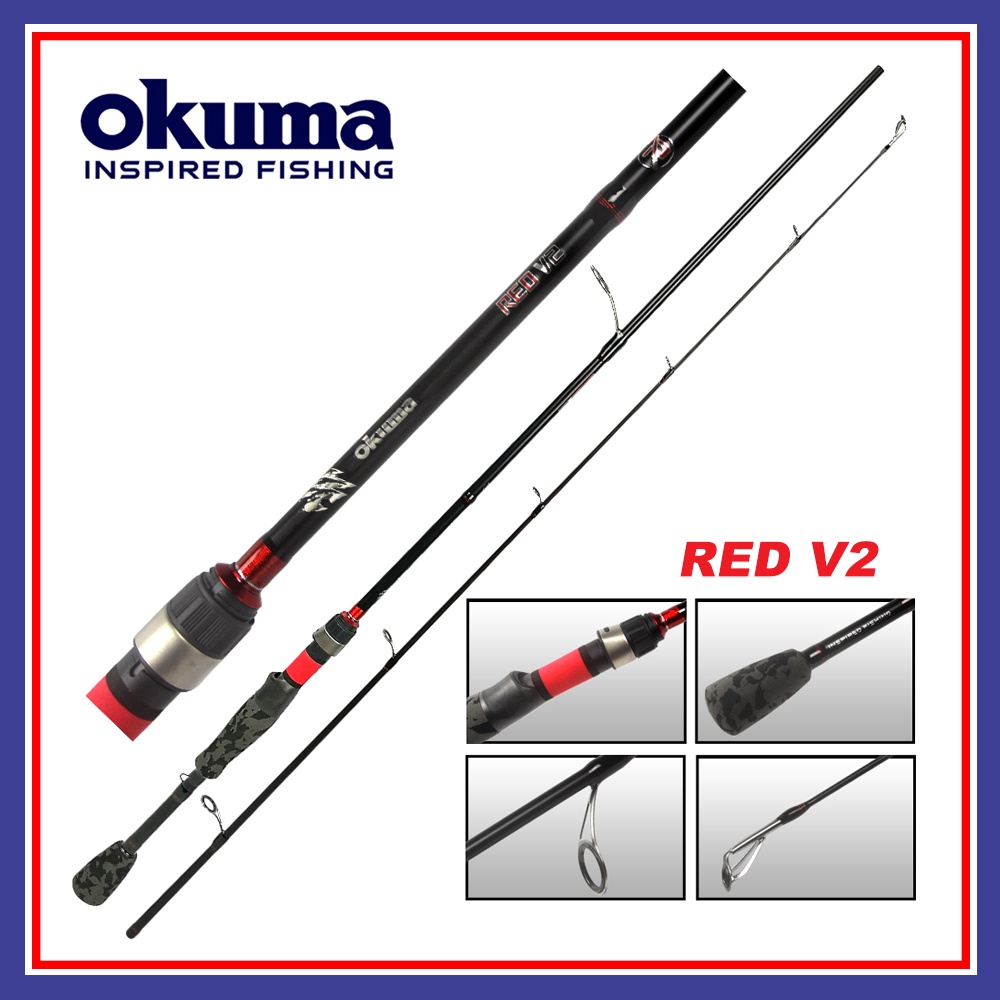 Okuma Rod Red V2 Bass Joran Pancing Fishing Rod 6'0-7'0kaki | Shopee ...