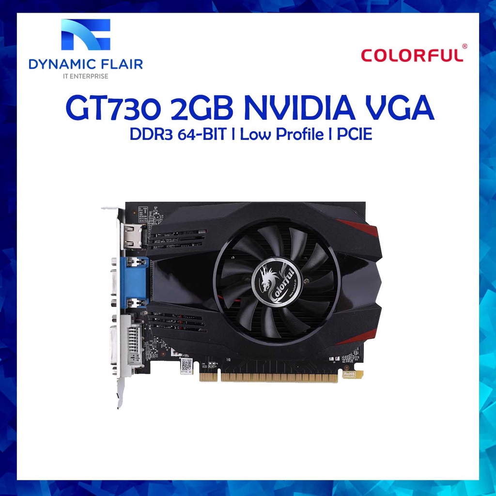 VGA Colorful GeForce GT730K 2GB DDR3 64-BIT Low Profile Graphic Card ...