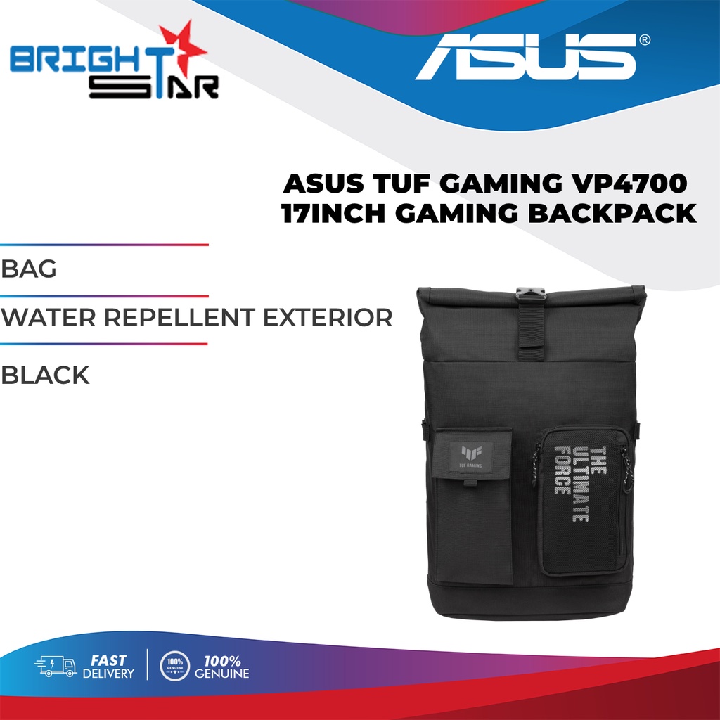 ASUS TUF Water Repellent Gaming Backpack - Black (17") 90XB06Q0-BBP010 ...