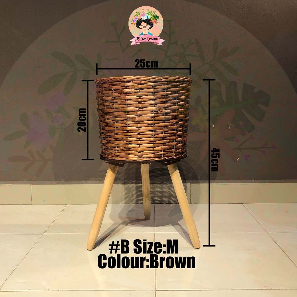 🔥Ready Stock🔥Bakul Rotan🔥Pasu Berkaki Flower Pot Rotan Pasu Bunga ...