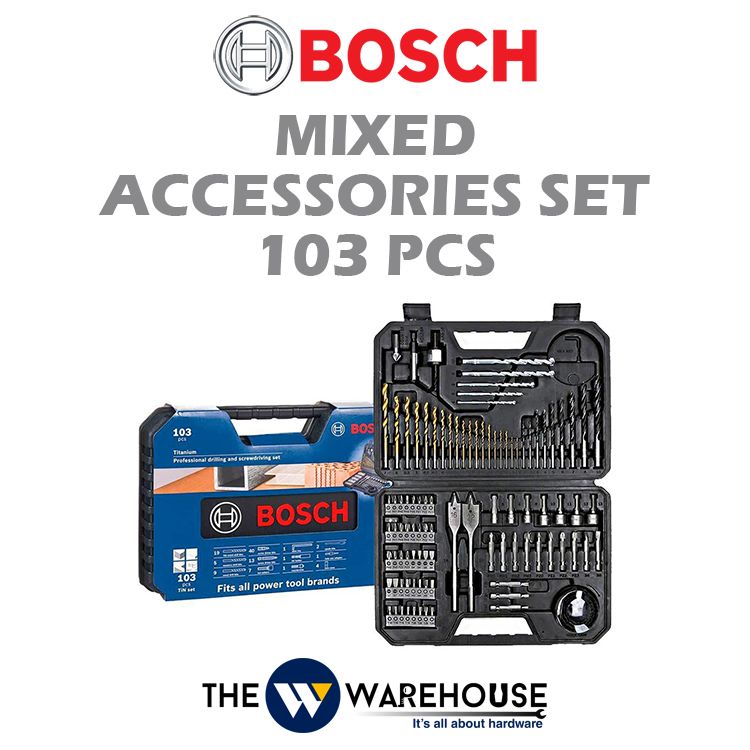 Bosch 103 pcs Titanium Drilling and Screwdriving Bit Set 2608594070 ...