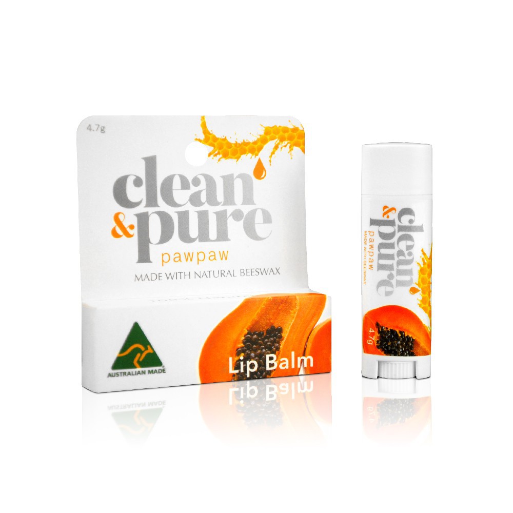 Clean & Pure Lip Balm 4.7g with Natural Beeswax (Chapped Dry Lips ...