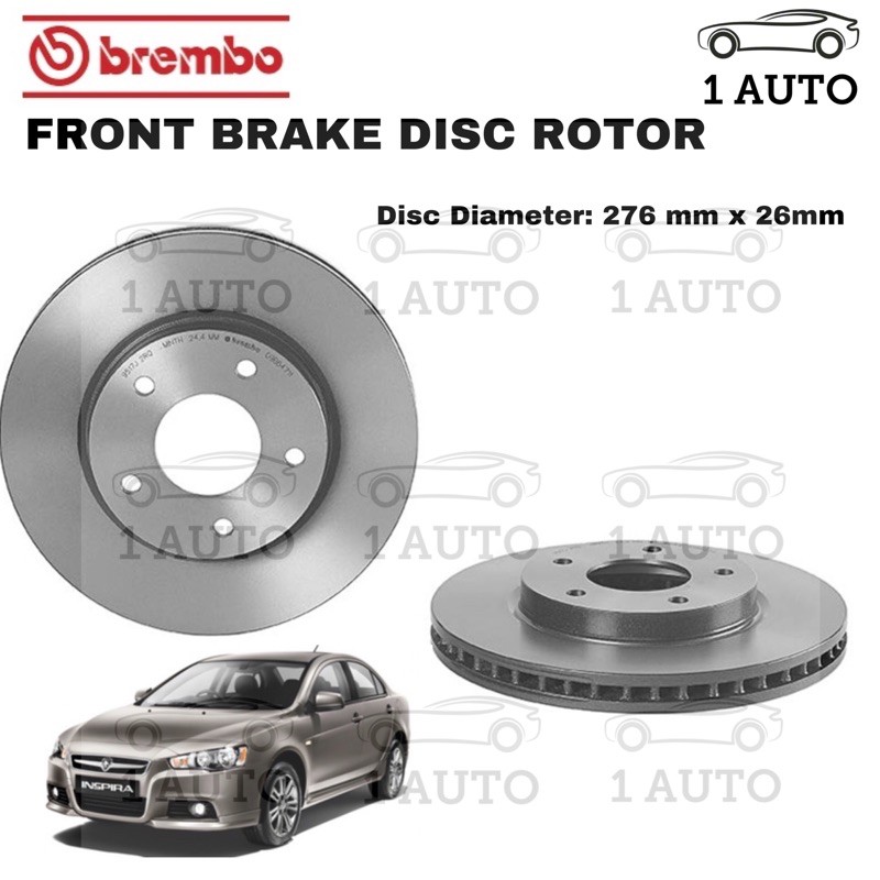 GENUINE BREMBO FRONT BRAKE DISC ROTOR PROTON INSPIRA 1.8 2.0 MITSUBISHI ...