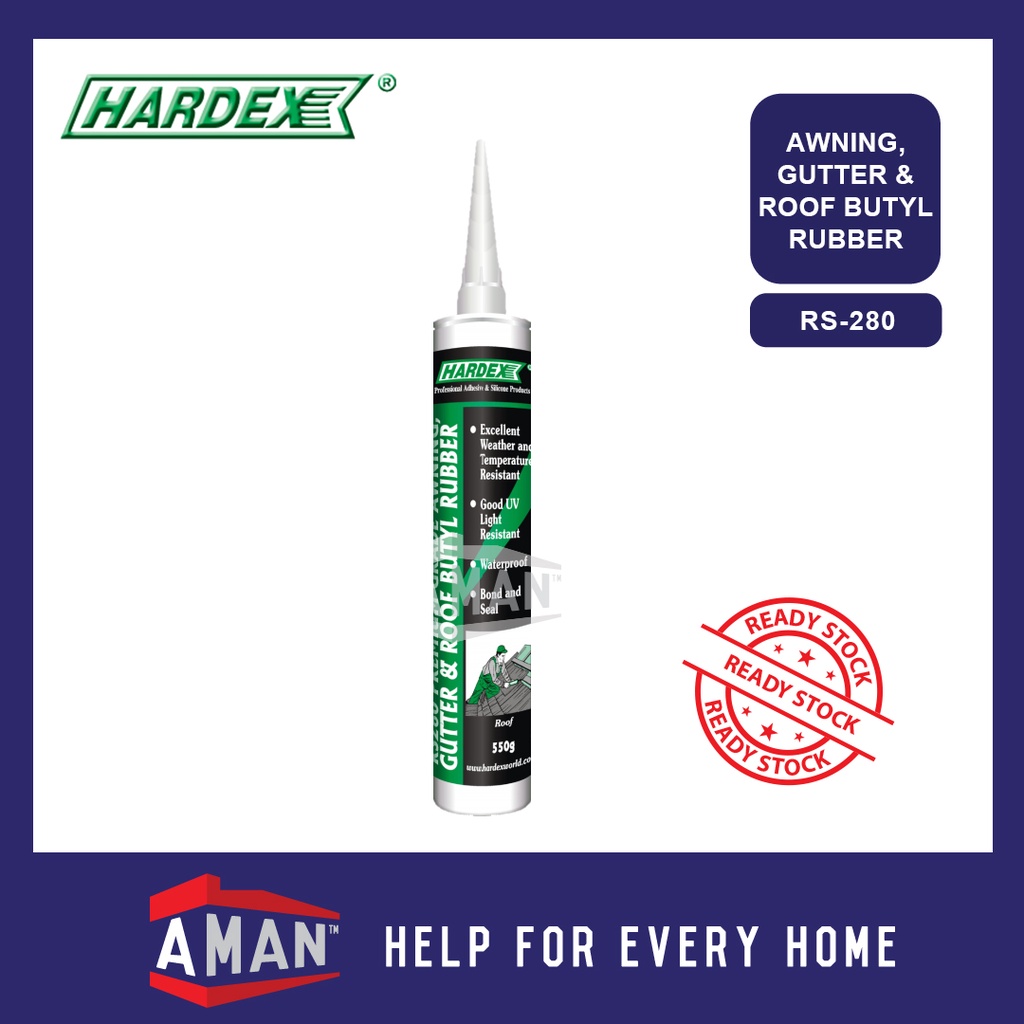 HARDEX RS-280 Awning Gam Tampal Bumbung Atap Bocor Gutter Roof Butyl ...