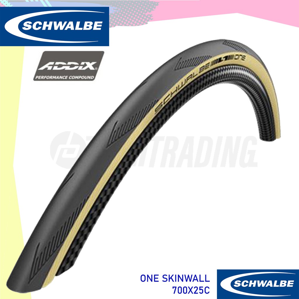 SCHWALBE ONE 700X25C RACING TIRE ROAD BIKES SKIN WALL YELLOW SKINWALL ...