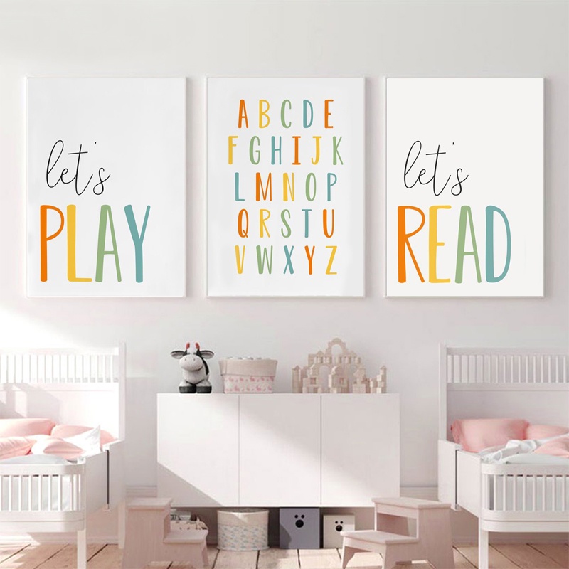 Alphabet Posters and Prints Children's Room Wall Art Decoration Picture ...