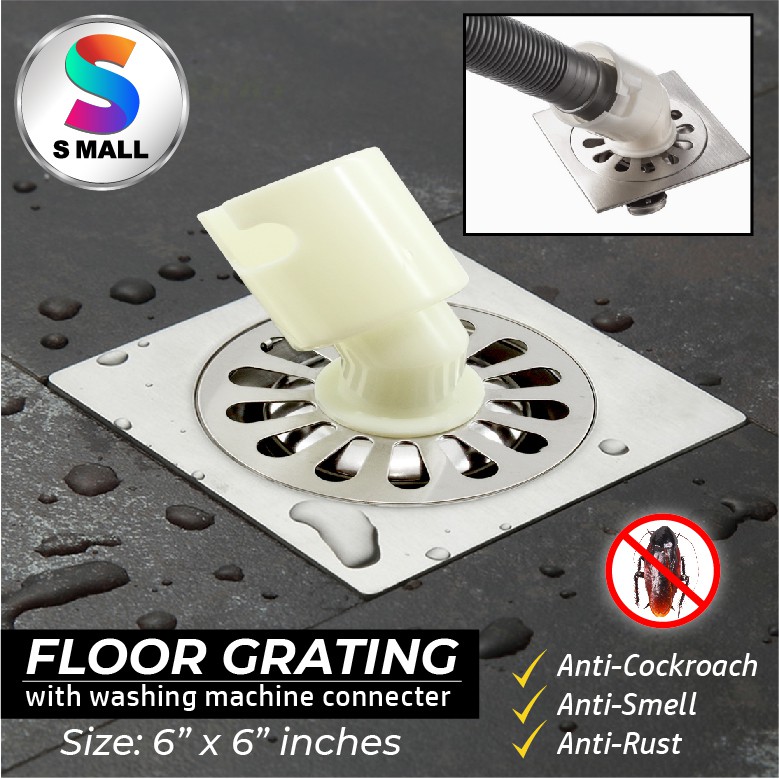 6" STAINLESS STEEL FLOOR GRATING WITH WASHING MACHINE FLOOR DRAIN ...