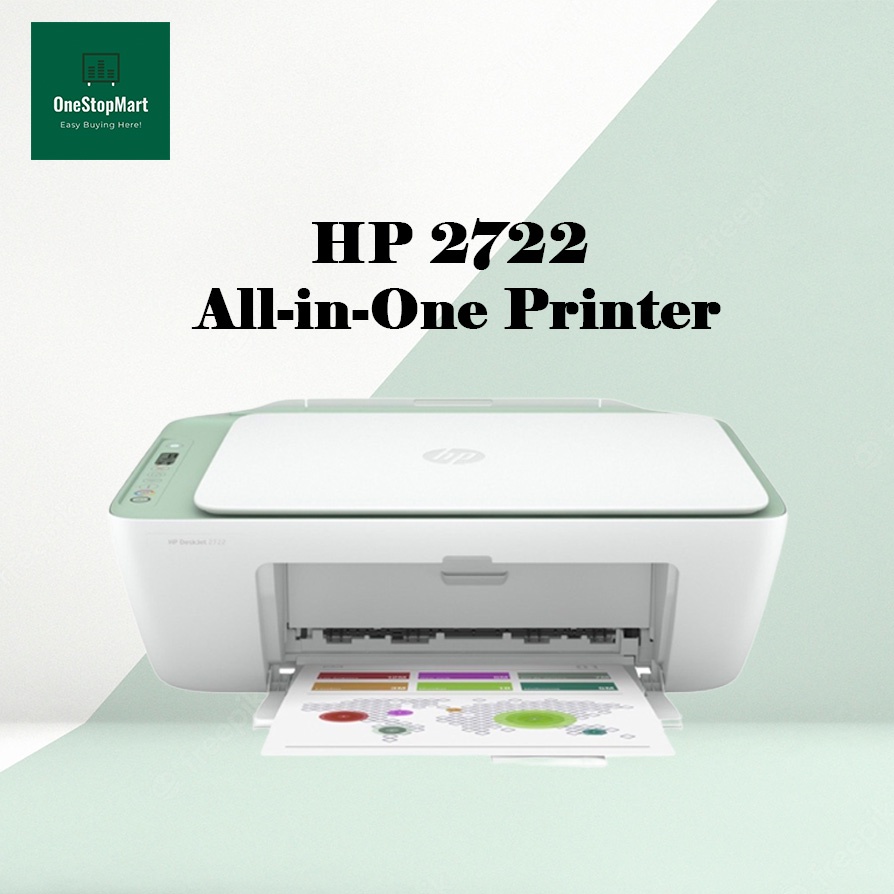 HP DEKSJET 2722 ALL IN ONE WIFI PRINTER WIRELESS PRINT SCAN COPY ...