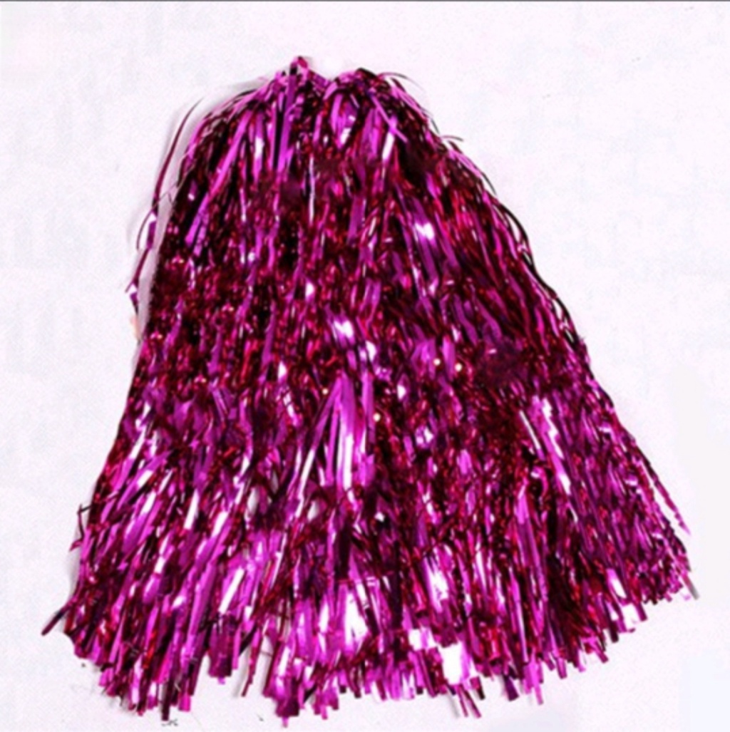 pom pom Cheerleader Pair(2pcs) Cheer Sports Metalic Cheerleader Dance ...