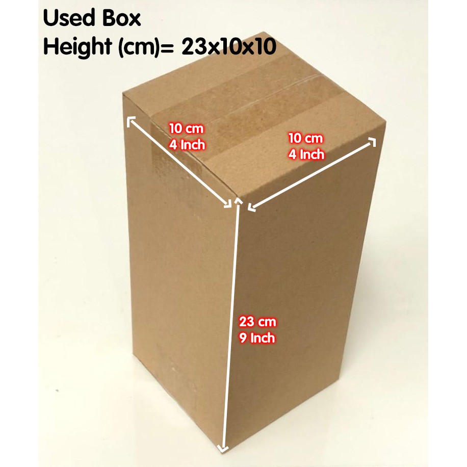 Used Box Height x Length x Width = 23cm x 10cm x 10cm Carton box ...