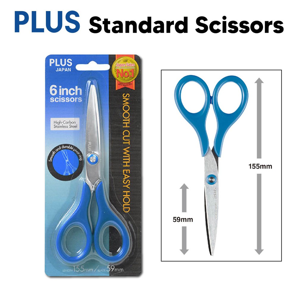【PLUS】Standard Scissors Quality and Smooth Cut (5/6/7 inches) | Shopee ...