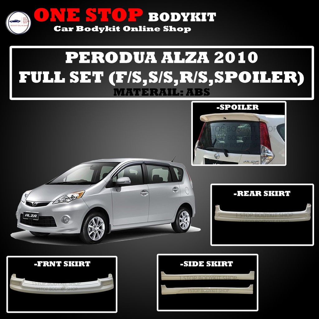 PERODUA ALZA 2010 BODYKIT FULL SET ABS COLLECTION (FRONT SKIRT/SIDE ...