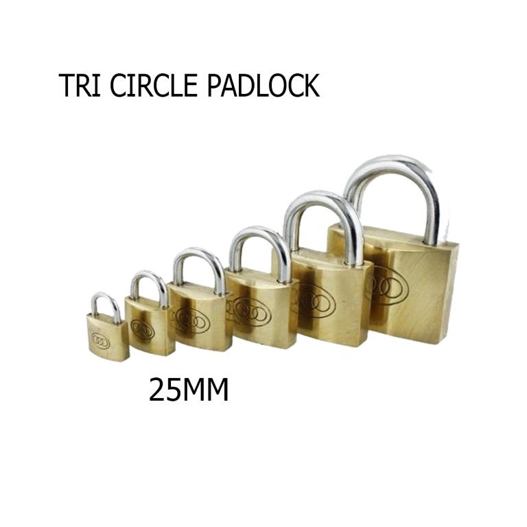 Padlock/Kunci Mangga Tri-circle/Tri-cycle padlock/Brass padlock/Heavy duty padlock 100% Original ...