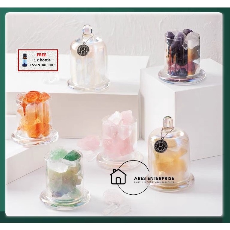 Readystock ARES Aromatherapy Volcanic Rock Crystal Stone Diffuser Aroma ...