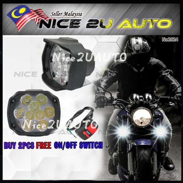 1pc Super Bright Motorcycle LED Headlight Scooters Spotlight 6500K ...