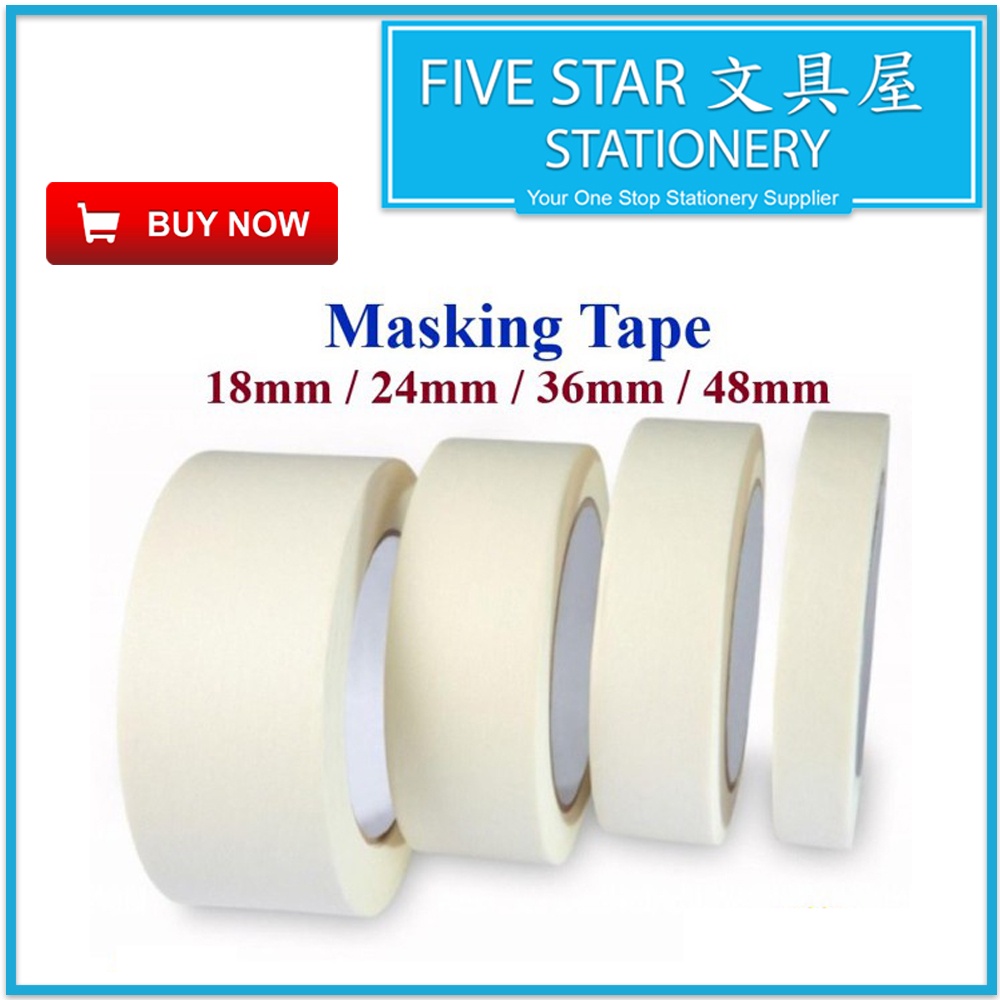 MASKING TAPE 18MM/24MM/36MM Pita Masking Tape Kuning Kertas | Shopee ...