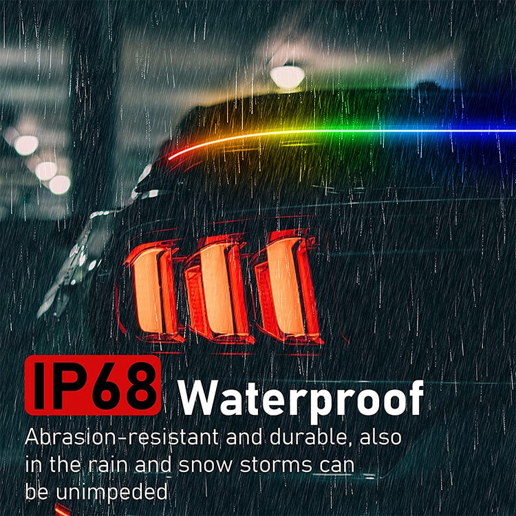 1.25M Universal Car LED RGB Tail Light Strip Colorful Rear Spoiler ...