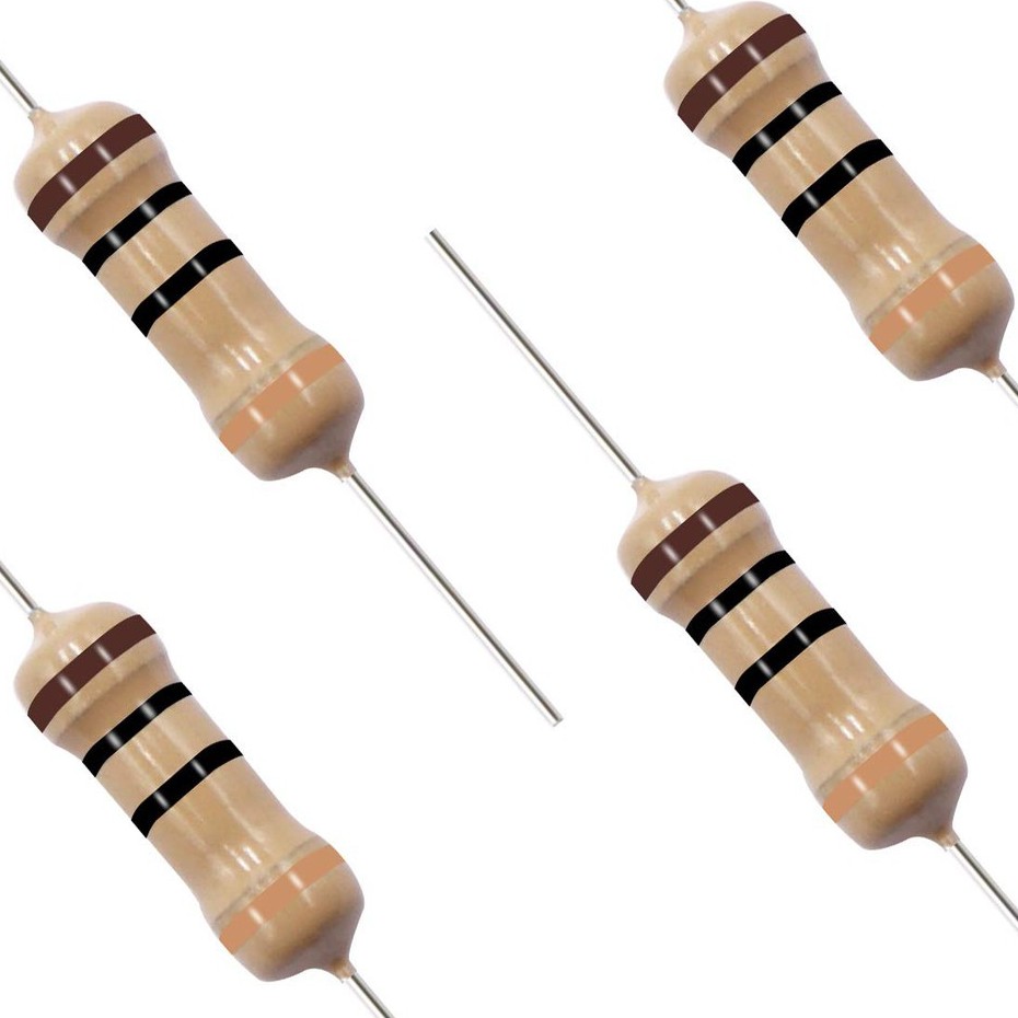 JIADO Resistor 15pcs 1 ohm 10ohm 100ohm 1k 10k 100k 1/2 watt Carbon ...