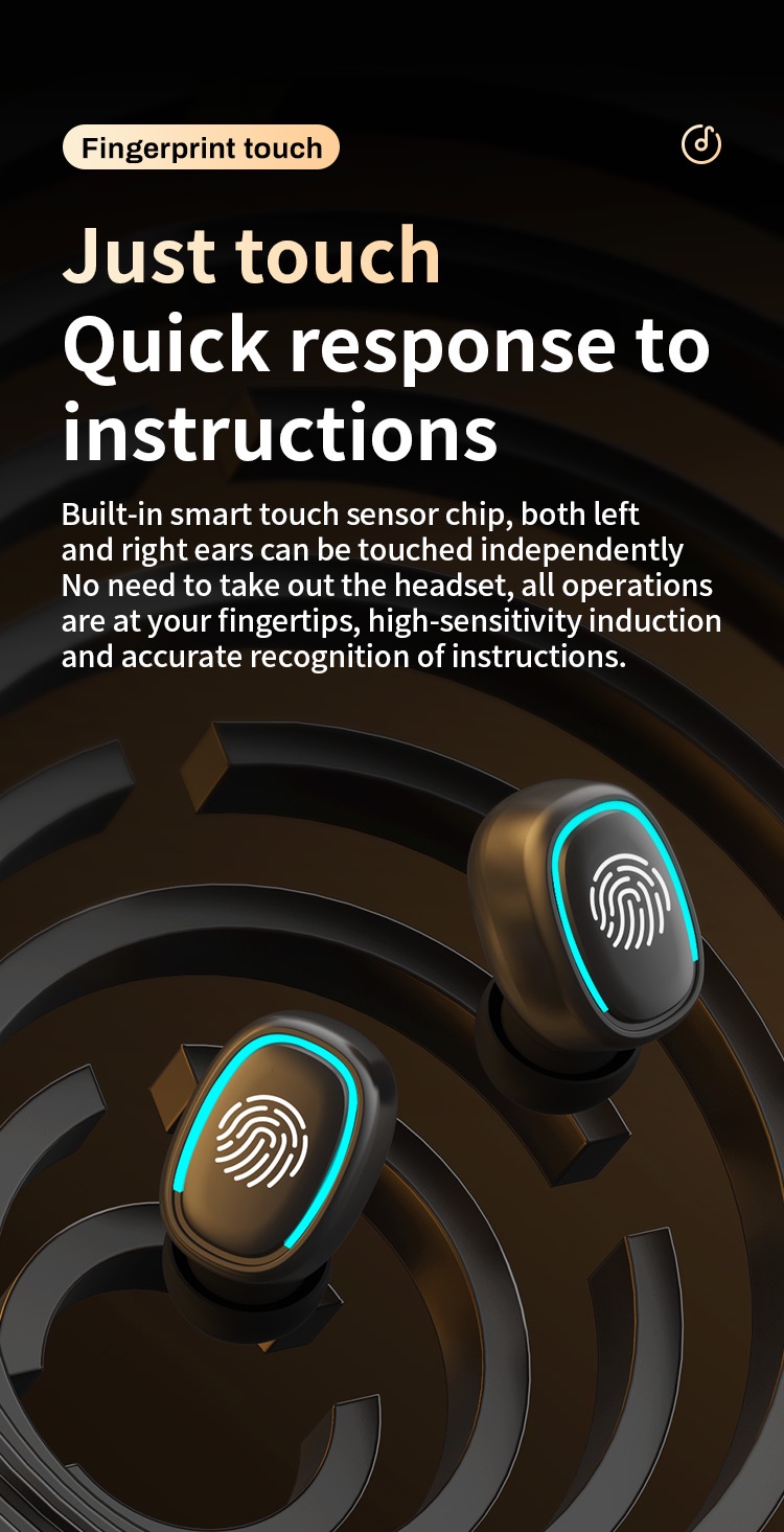 VANTEENIE Bluetooth Wireless Earphone USB In-line charging Touch ...