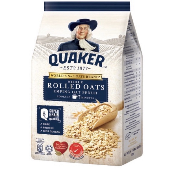 Quaker Whole Rolled Oats (800g x 2pack) | Shopee Malaysia
