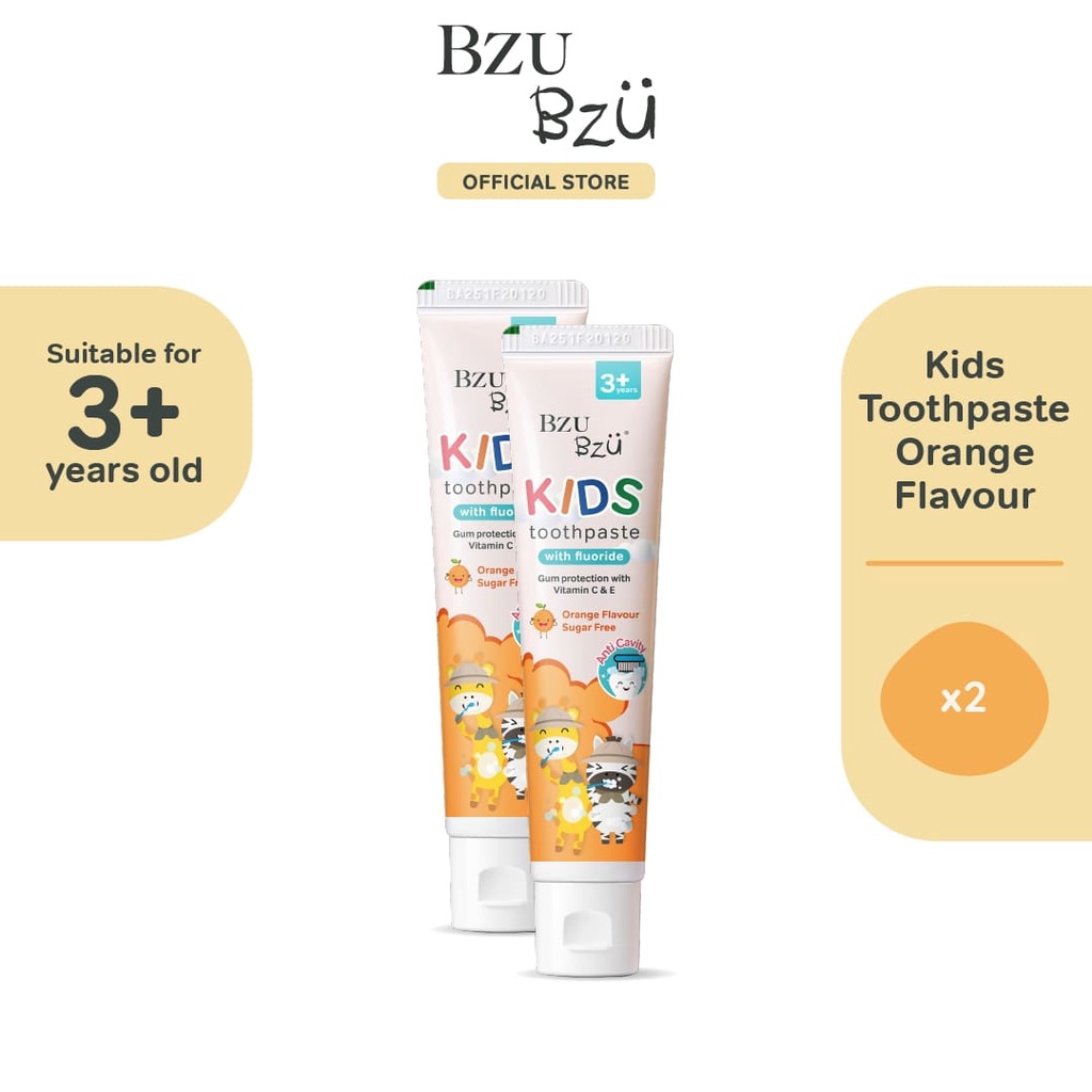 BZU BZU Kids Toothpaste Bundle Deal - Strawberry/Grape/Orange (50g ...