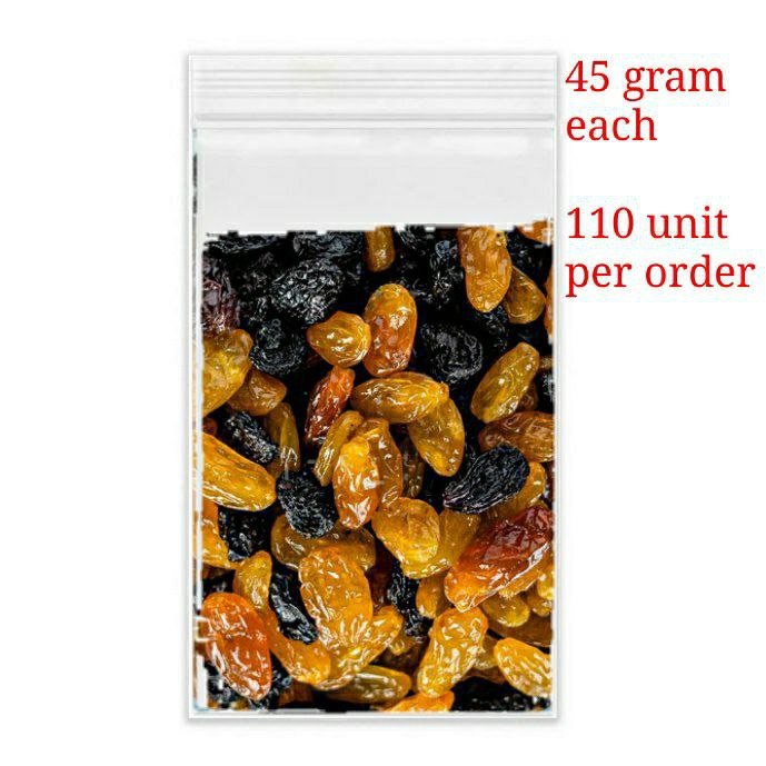 110 PACK MIX JUMBO RAISIN BLACK & GOLDEN RAISIN individually packed for ...
